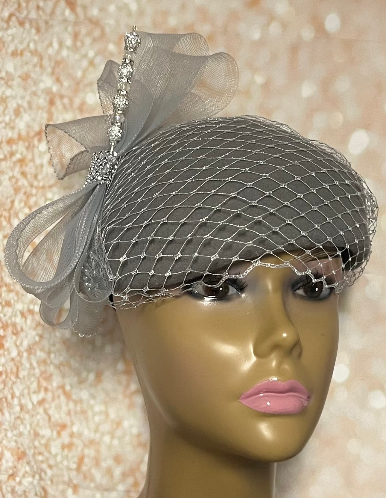 Gray Felt Hat for Church, Wedding, Mother of the Bride, Head Covering ...